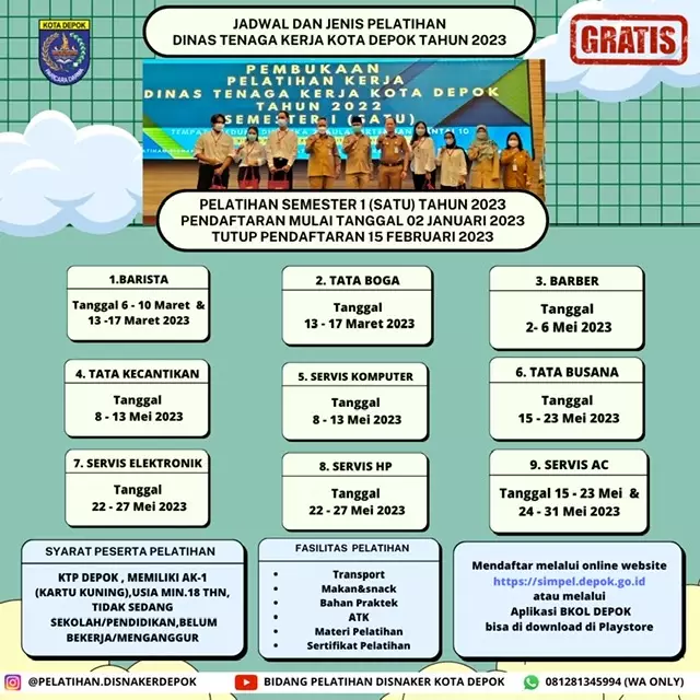 pojokdepok | Pelatihan Kerja Disnaker Sudah Dibuka, Berikut Syarat dan ... pojokdepok | Pelatihan Kerja Disnaker Sudah Dibuka, Berikut Syarat dan ...